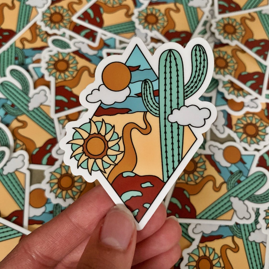 Cactus Sticker Desert Sticker - Etsy