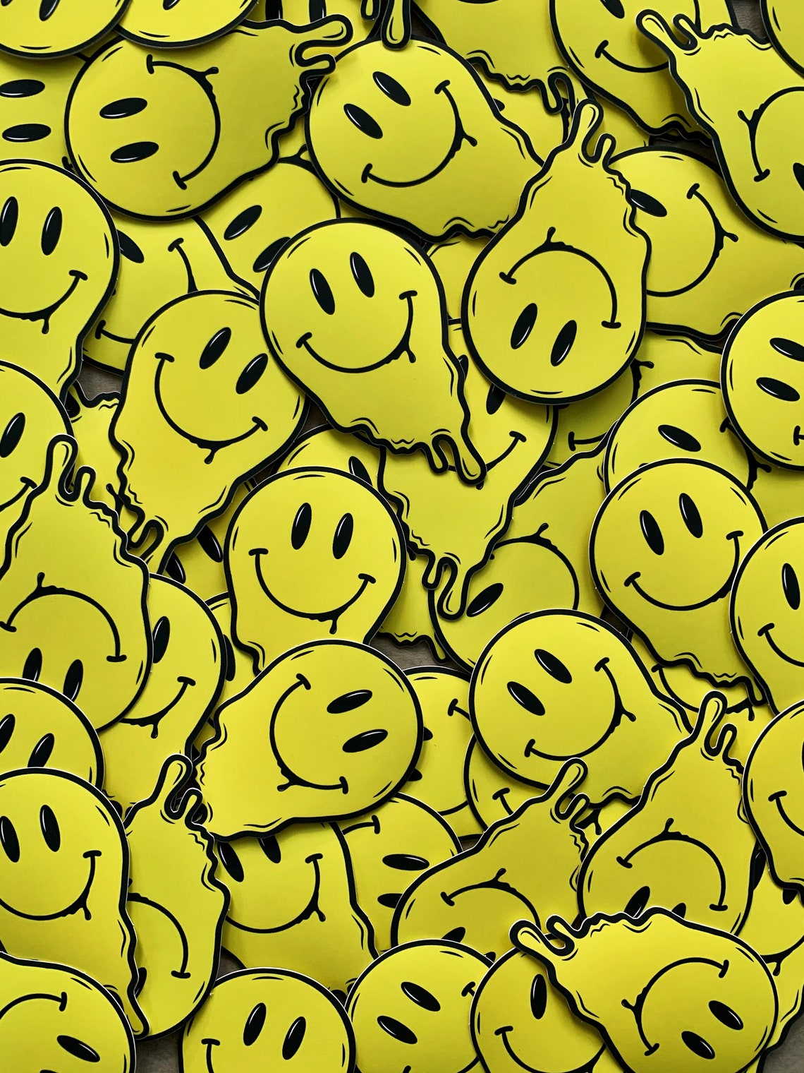 Smiley Face Sticker - Droopy Smiley Sticker - Drippy Smiley Sticker ...
