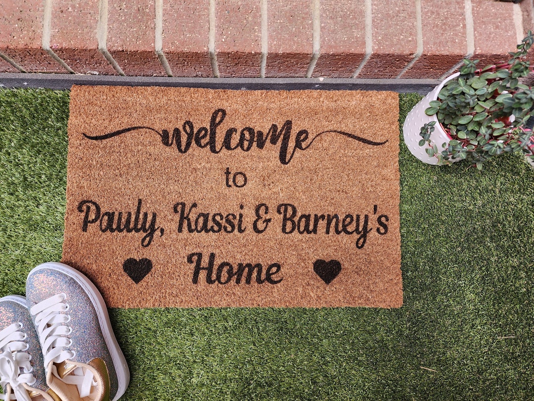 Custom Door Mat Personalised Name/names Welcome Home Coir Doormat Gift ...