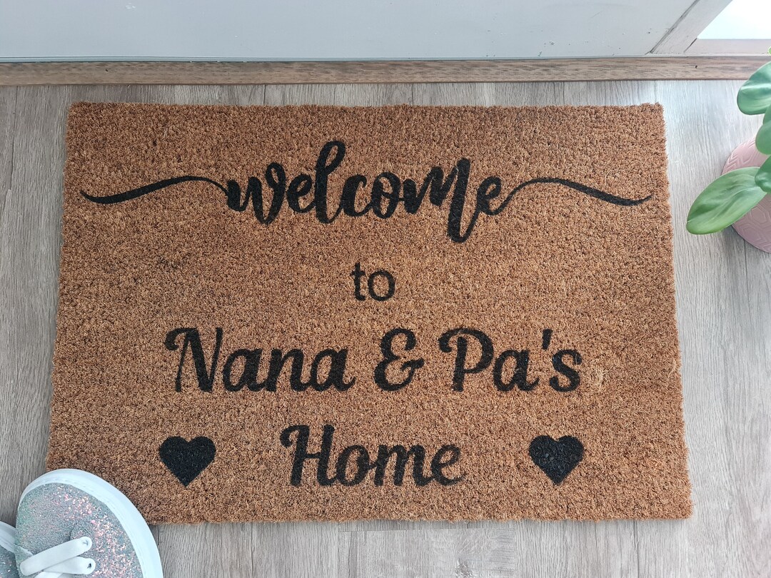 Custom Door Mat Personalised Grandparents Welcome Home Coir Doormat ...