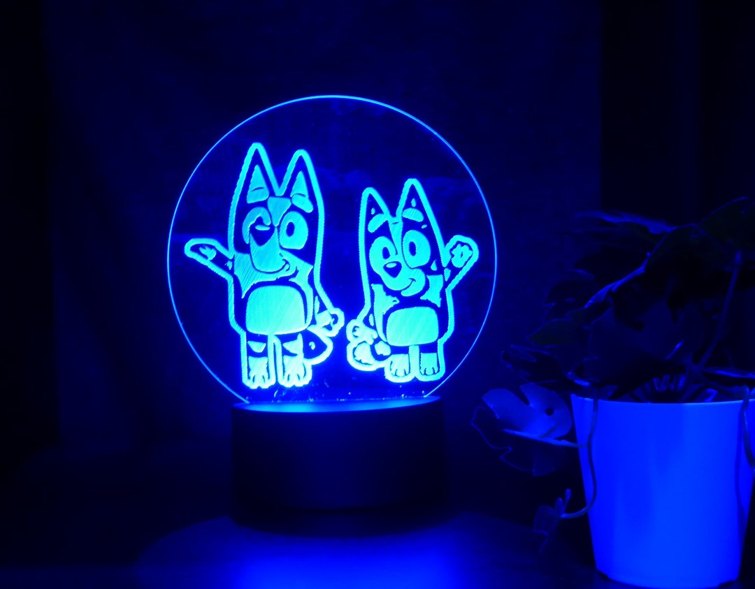 Bluey & Bingo Night Light 8 Colours LED Lamp USB Custom Gift - Etsy ...