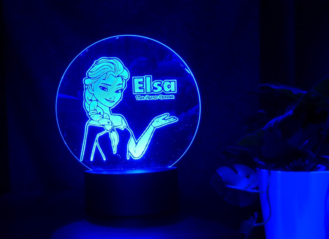 Frozen Elsa Night Light 8 Colours LED Lamp USB Custom Gift - Etsy