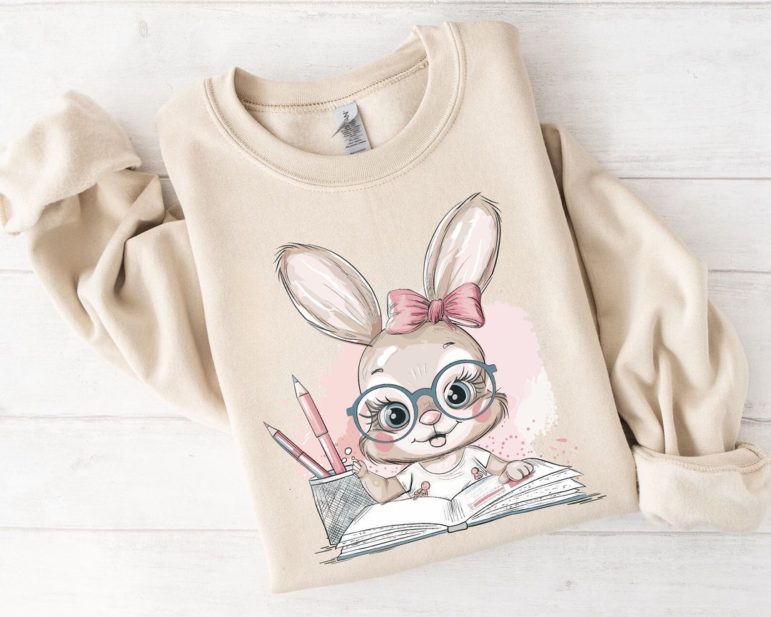 Cute Bunny Shirt Design SVG PNG, Kawaii Watercolor Bunny Rabbit Png ...