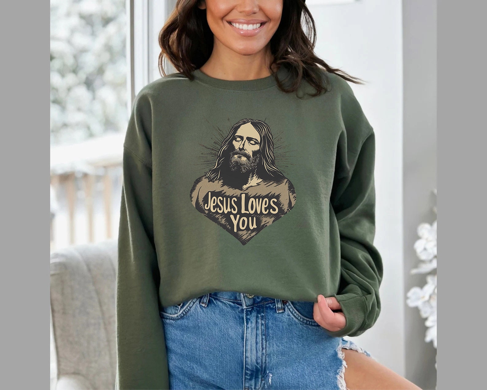 Jesus PNG, Jesus Loves You Png, God Shirt Png, Retro Christian ...