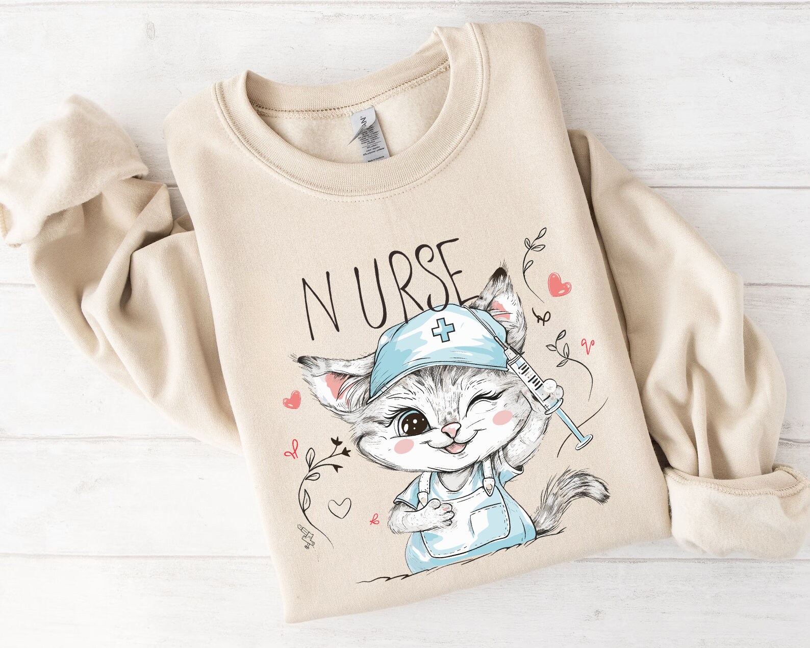 Cute Cat Nurse SVG, Nurse Love Png for Cat Lovers, Cat Meme Png ...