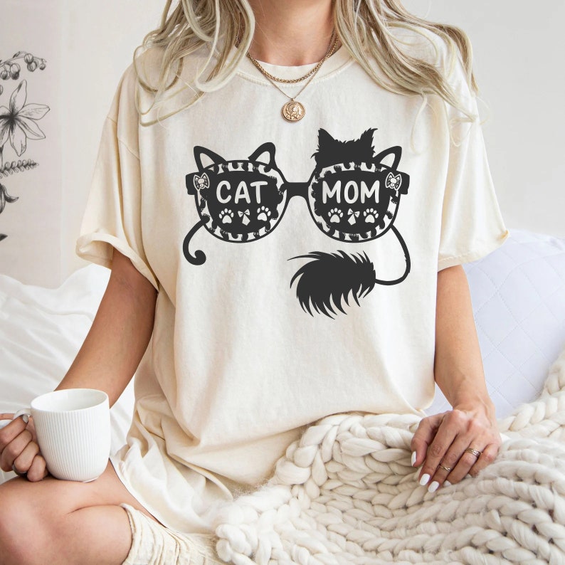 Cool Cat Mom PNG SVG for Sublimation Prints, Cat Mom Tshirt Design, Cat ...