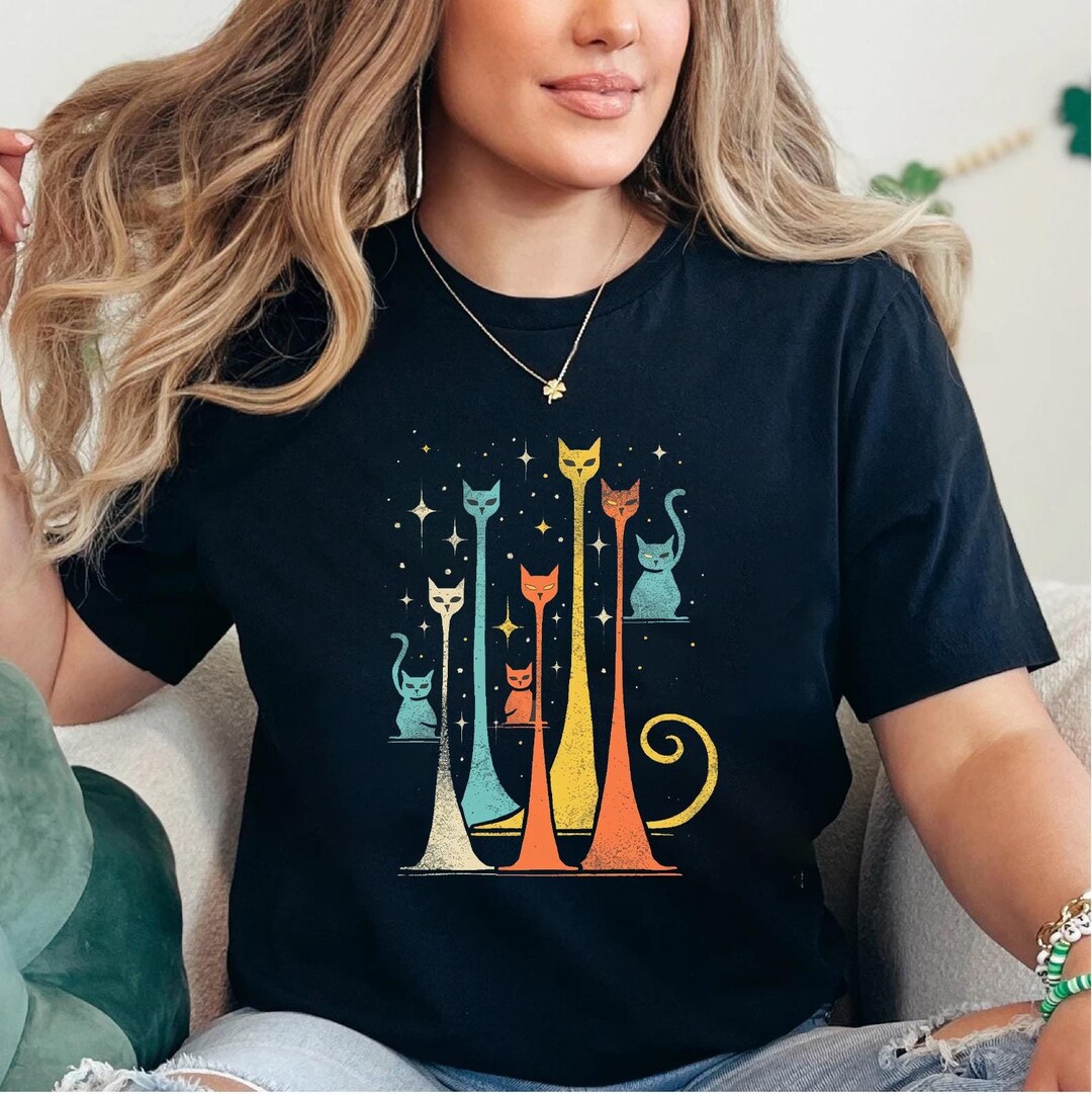 Retro Cat PNG Clipart - Boho Cat Sublimation Design for DIY T-shirts ...