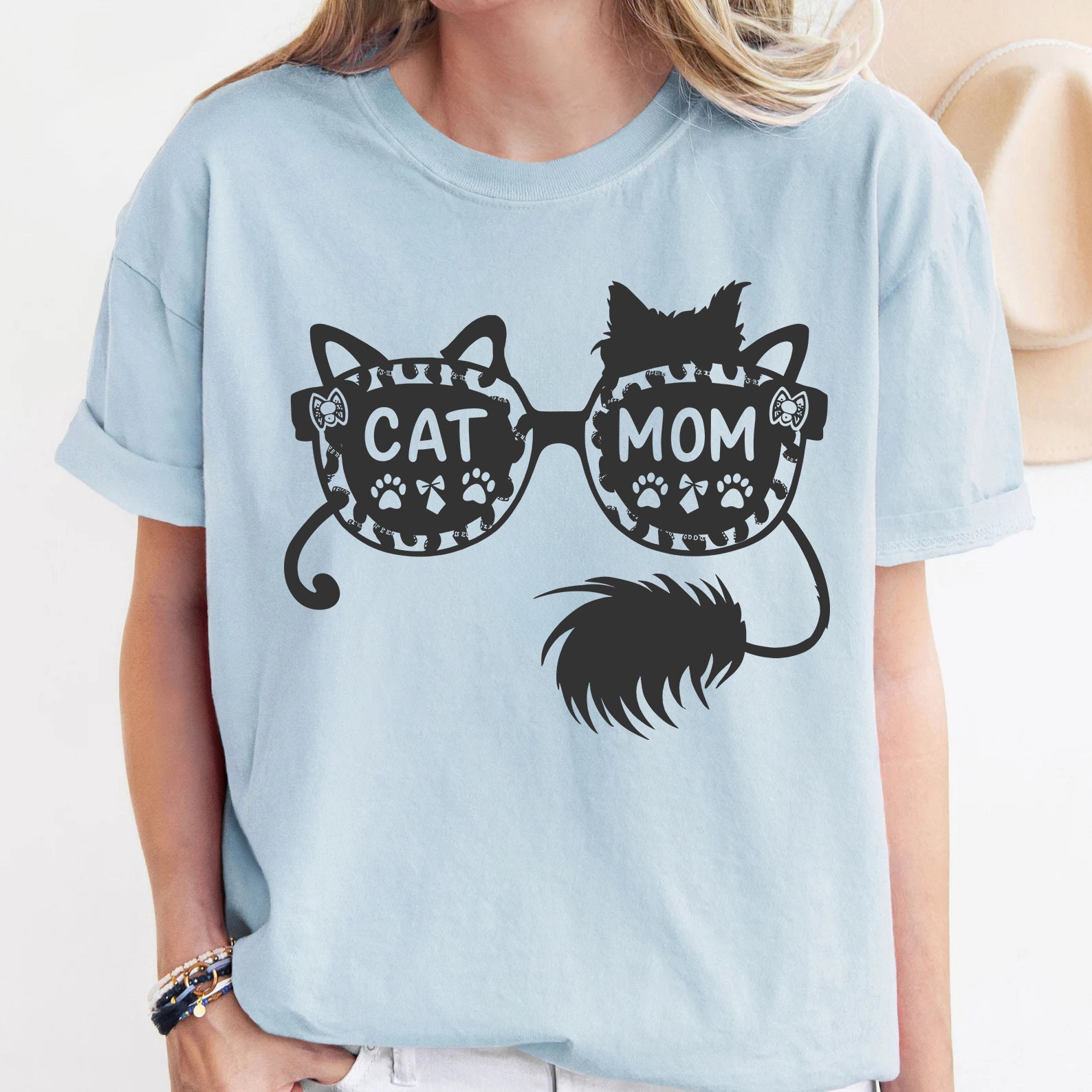 Cool Cat Mom PNG SVG for Sublimation Prints, Cat Mom Tshirt Design, Cat ...