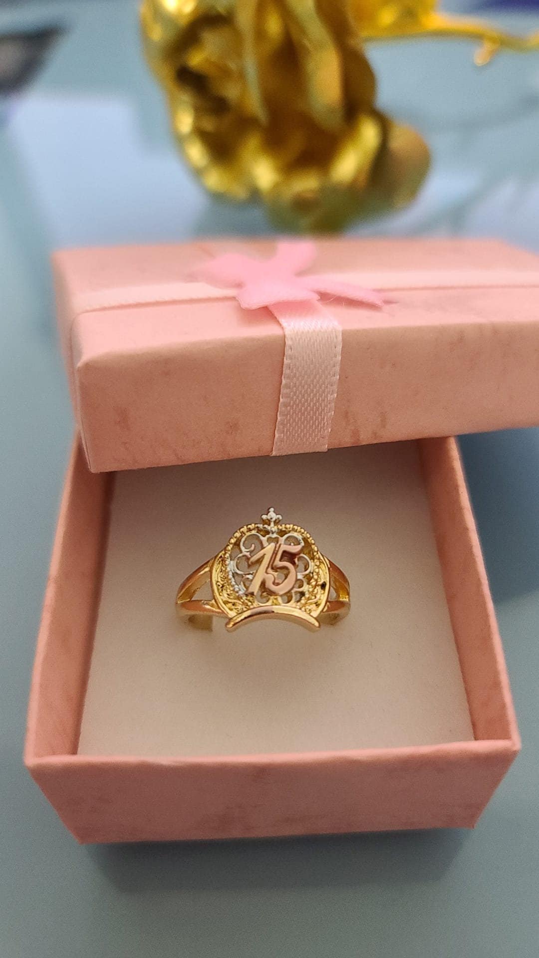 14k Gold Plated "mis Xv" Ring | Anillo Para Tus 15 Años | Oro Laminado ...