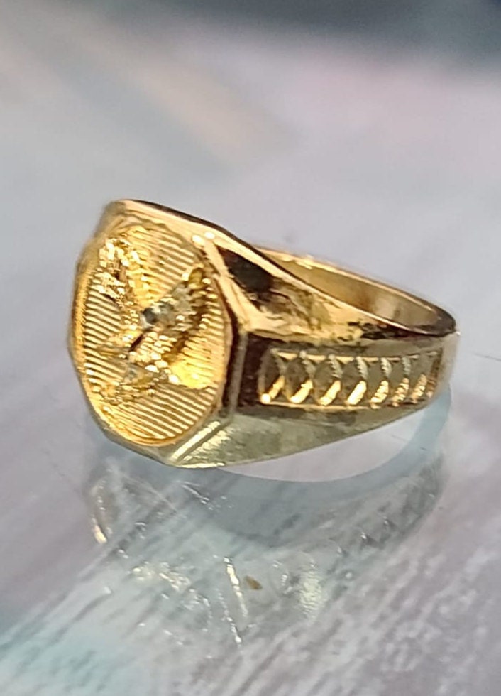 14K Gold Plated American Eagle Ring for Men Grandioso Anillo - Etsy