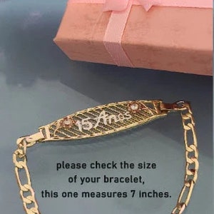 14k Tricolor Gold Plated "mis Xv" Set Necklace & Bracelet ~ Set Cadena ...