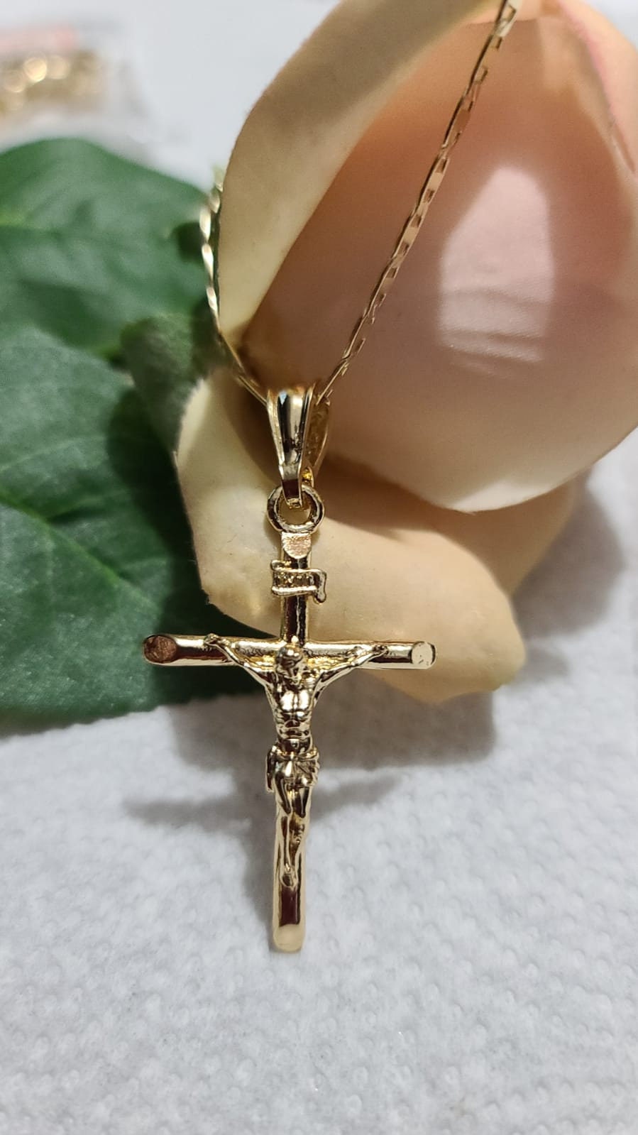 14k Gold Plated Saint Cross - Crucifix Necklace ~ Religious Cross ...