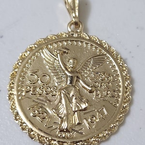 14k Gold Plated Coin Centenario Mexicano - Moneda 50 Pesos En Oro ...