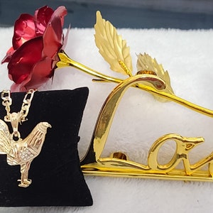 14k Gold Plated Chicken Rooster Pendant Necklace | Cadena Con Dije ...