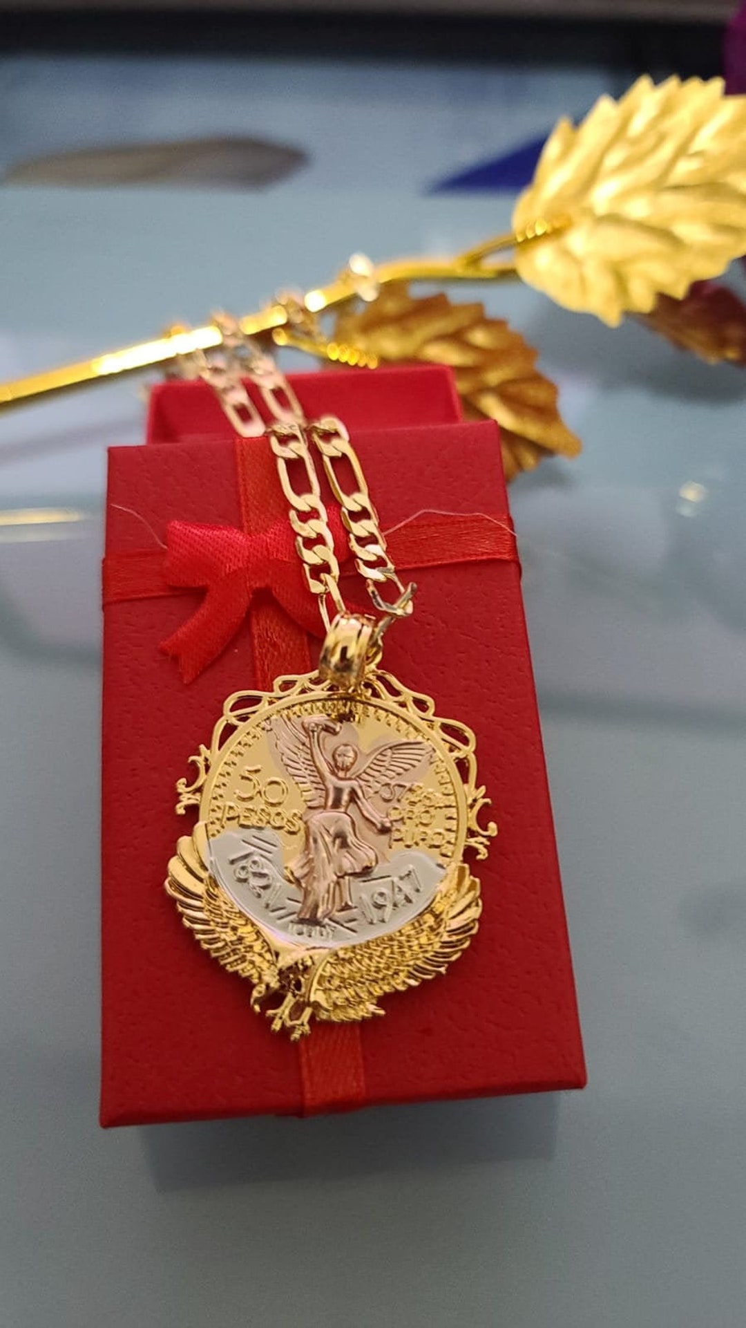14k Gold Plated Mexican Coin | Centenario Mexicano | Moneda 50 Pesos ...