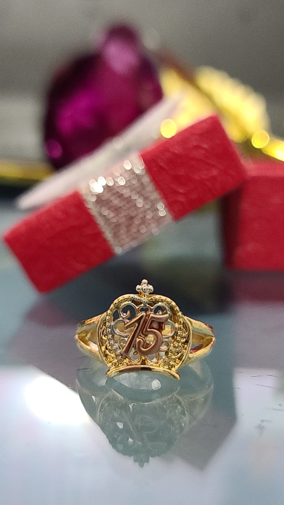 14k Gold Plated "mis Xv" Ring | Anillo Para Tus 15 Años | Oro Laminado ...