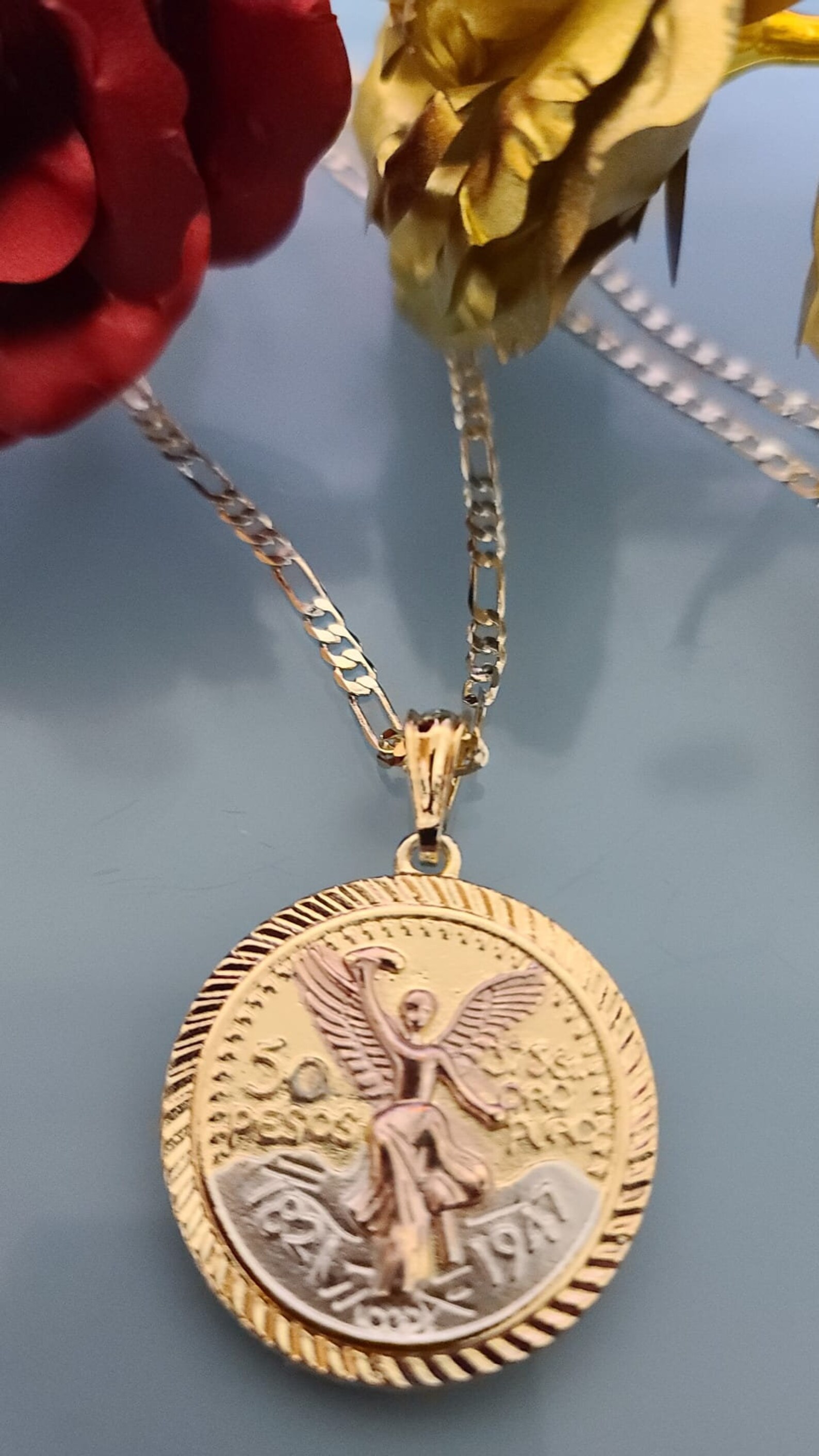 14k Gold Plated Coin Centenario Mexicano - Moneda 50 Pesos En Oro ...