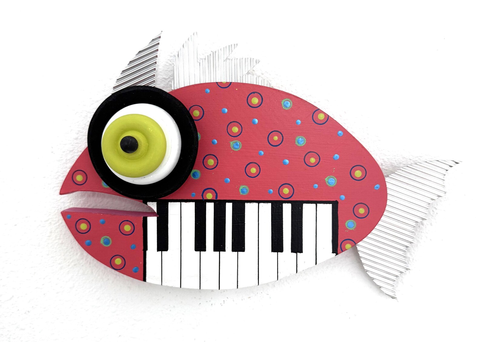Funky Piano Fish Wall Art, Wood Fish Wall Decor, Coastal Decor, Wooden ...