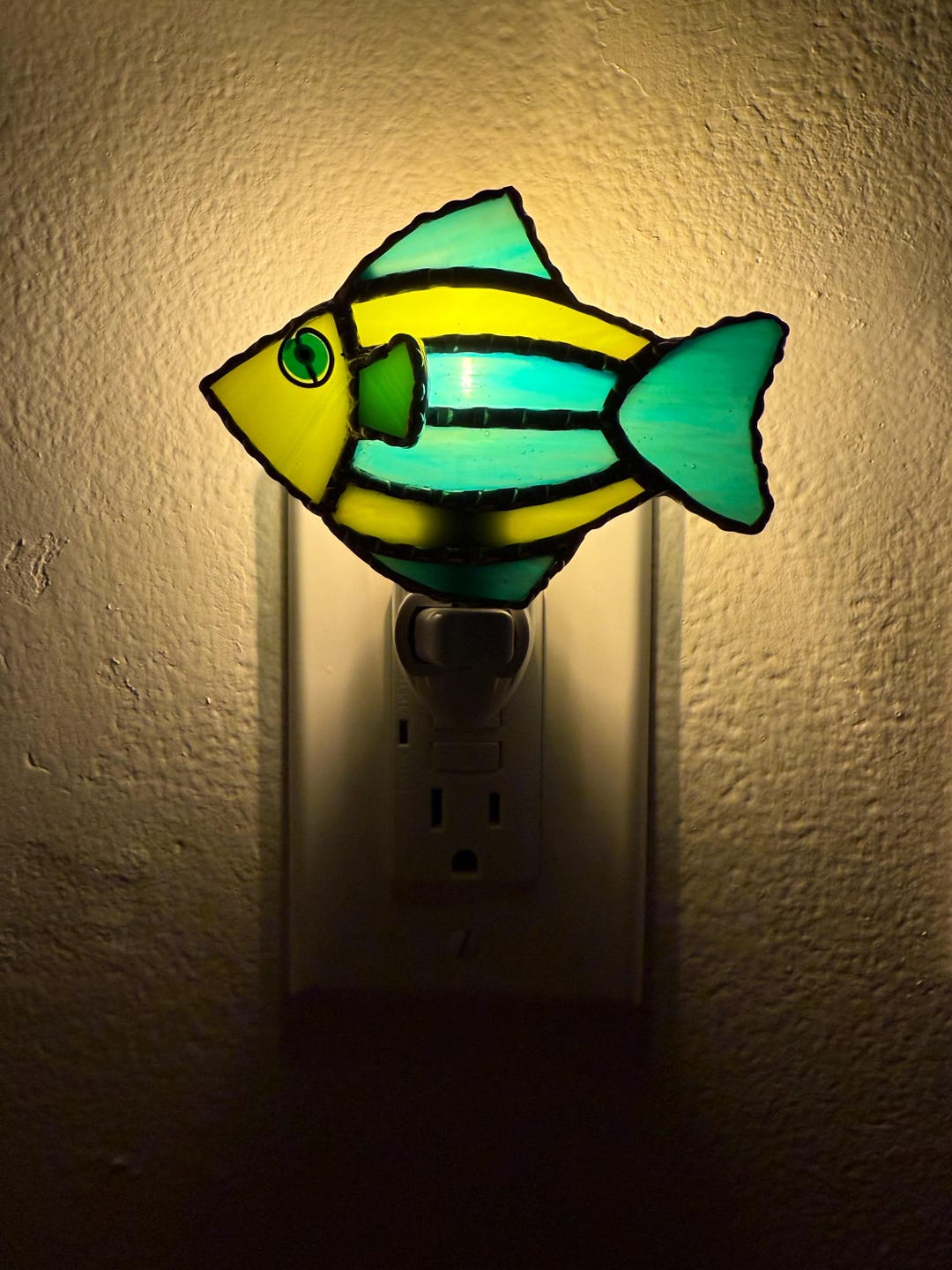 Fish Night Light, Fish, Night Lights, Stained Glass Night Light, LED ...