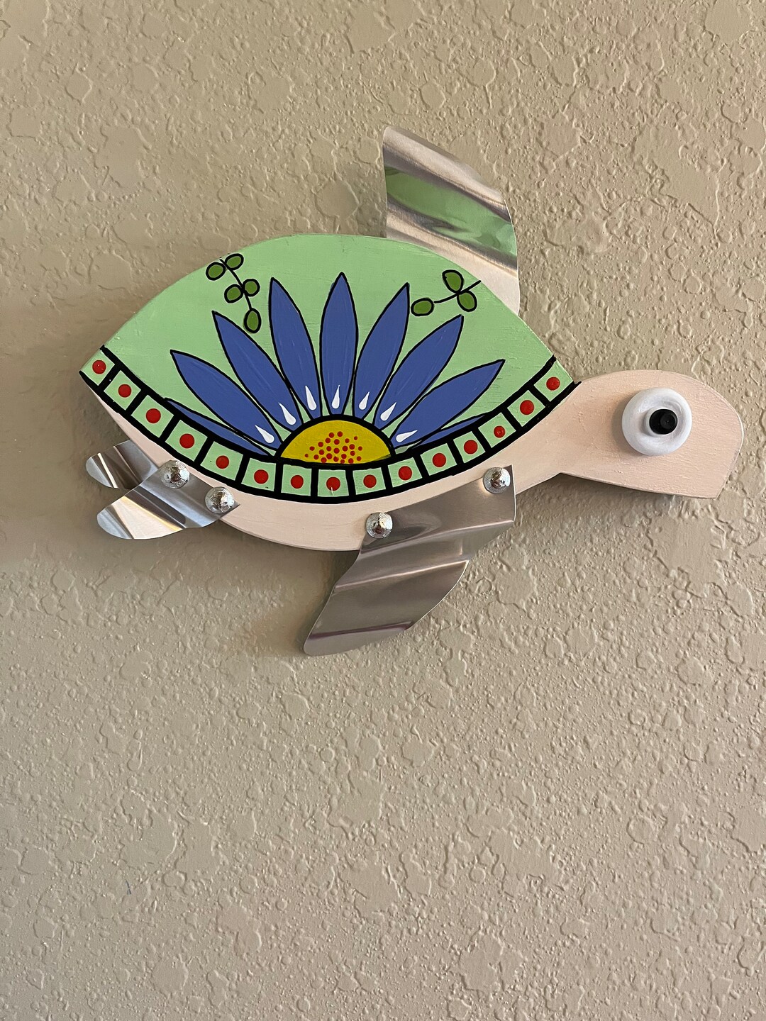 Funky Turtle Wall Art, Wood Funky Turtle Wall Decor, Coastal Decor ...