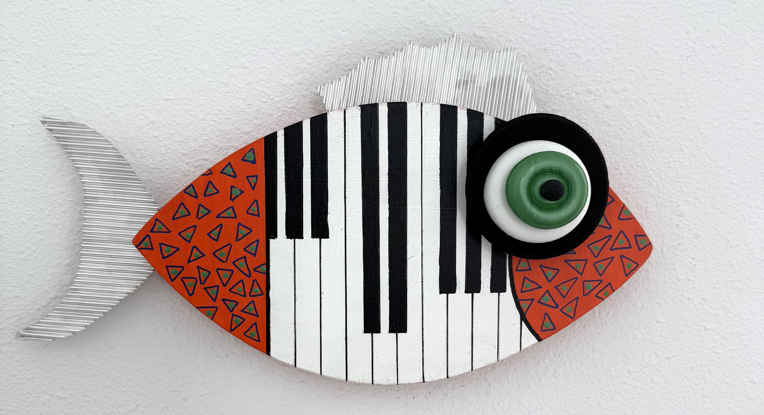 Funky Piano Fish Wall Art, Wood Fish Wall Decor, Coastal Decor, Wooden ...
