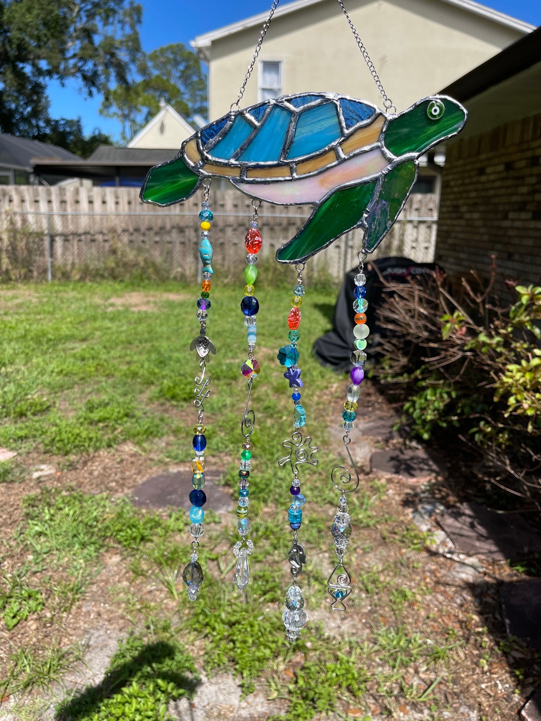 Stained Glass Sun-catcher, Sea Turtle Sun-catcher, Coastal Decor ...