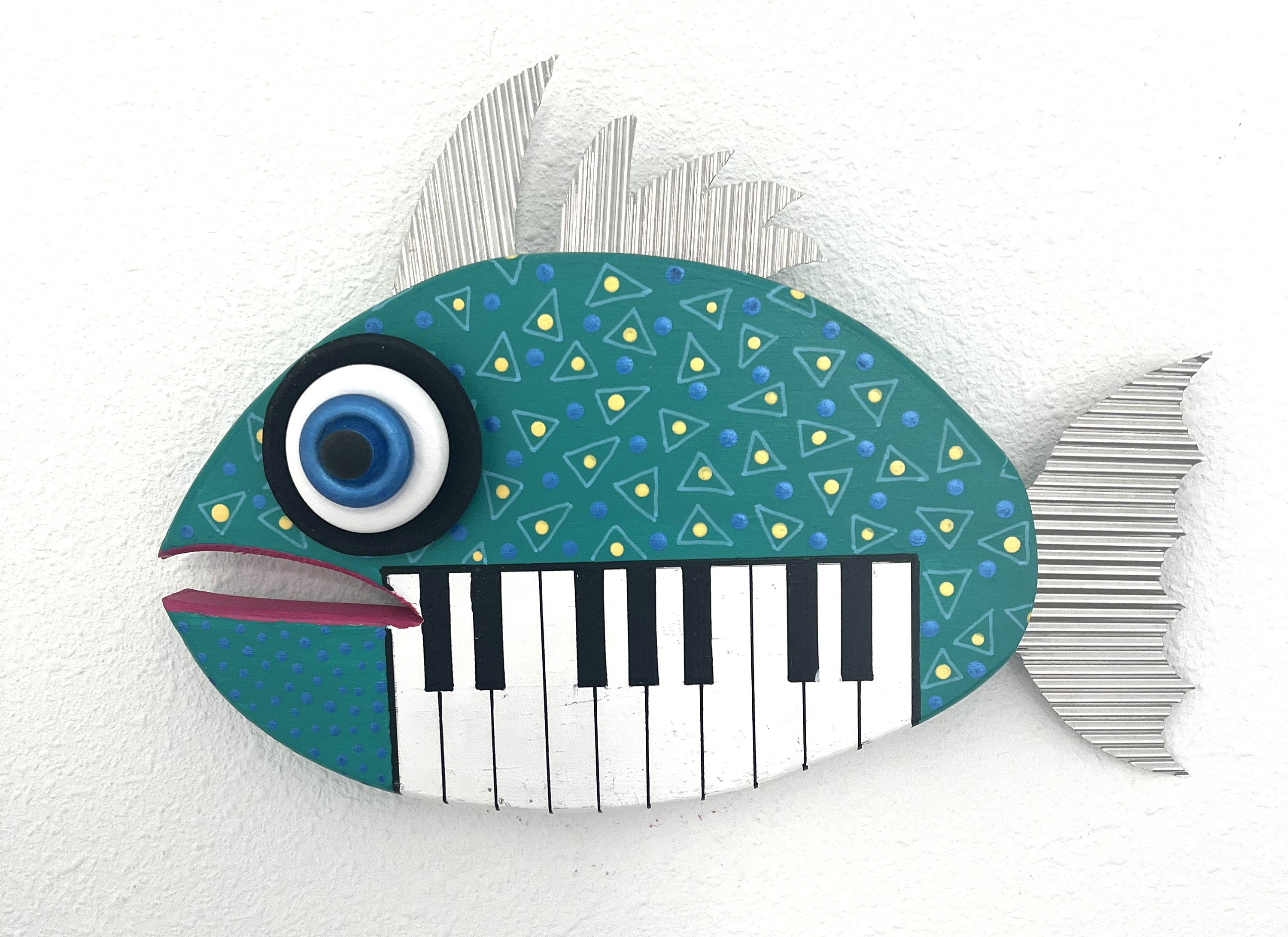 Funky Piano Fish Wall Art, Wood Fish Wall Decor, Coastal Decor, Wooden ...
