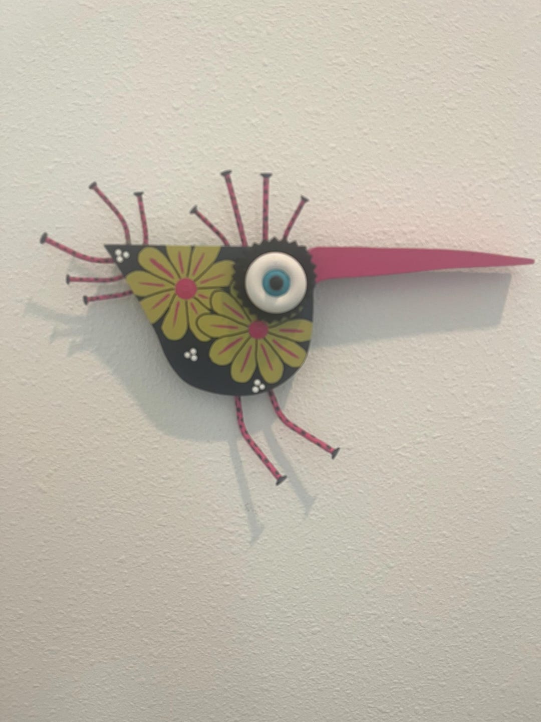 Funky Fowl Wall Art, Hummingbird, Wood Funky Bird Wall Decor, Coastal ...