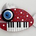 Funky Piano Fish Wall Art, Wood Fish Wall Decor, Coastal Decor, Wooden ...