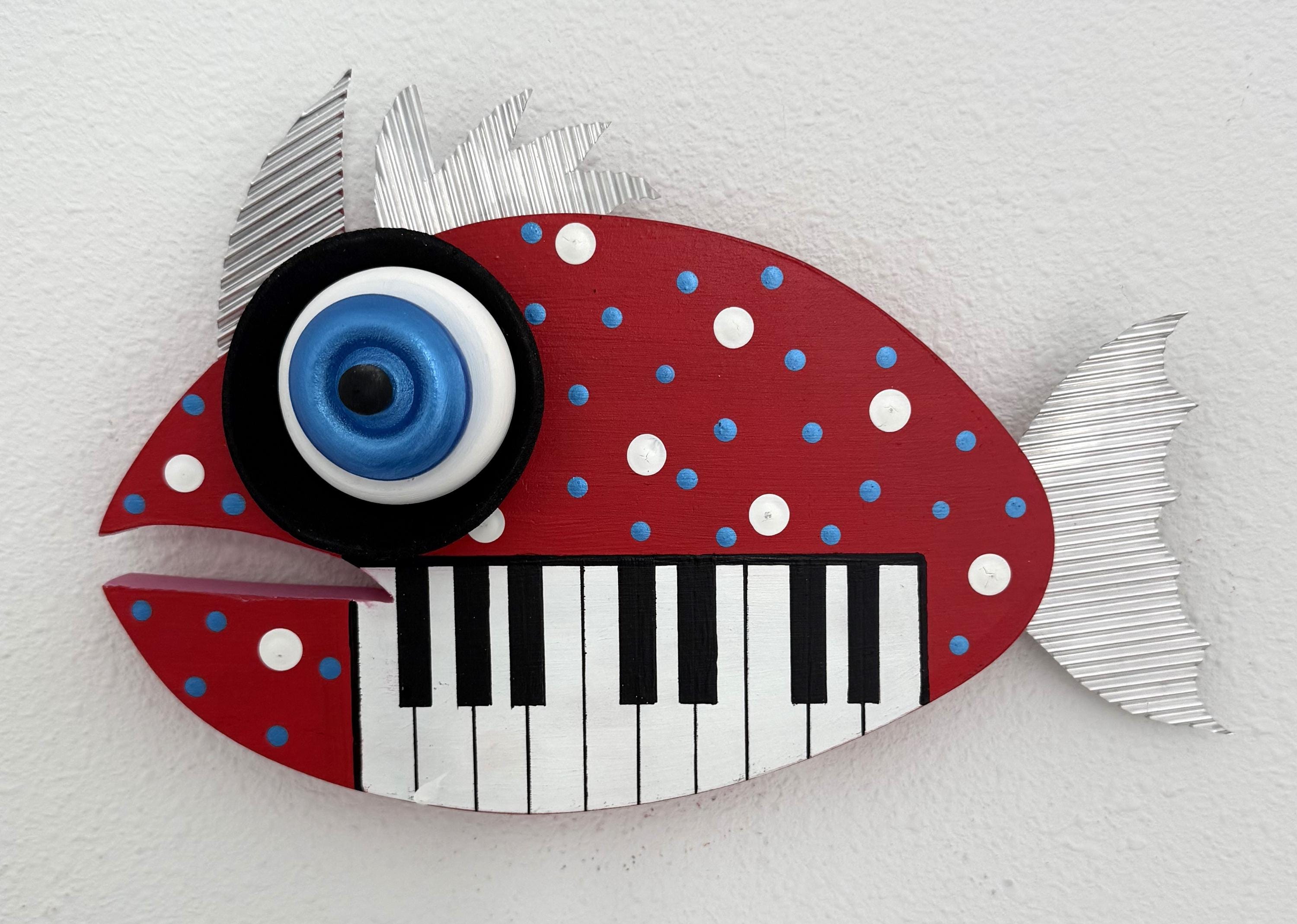 Funky Piano Fish Wall Art, Wood Fish Wall Decor, Coastal Decor, Wooden ...