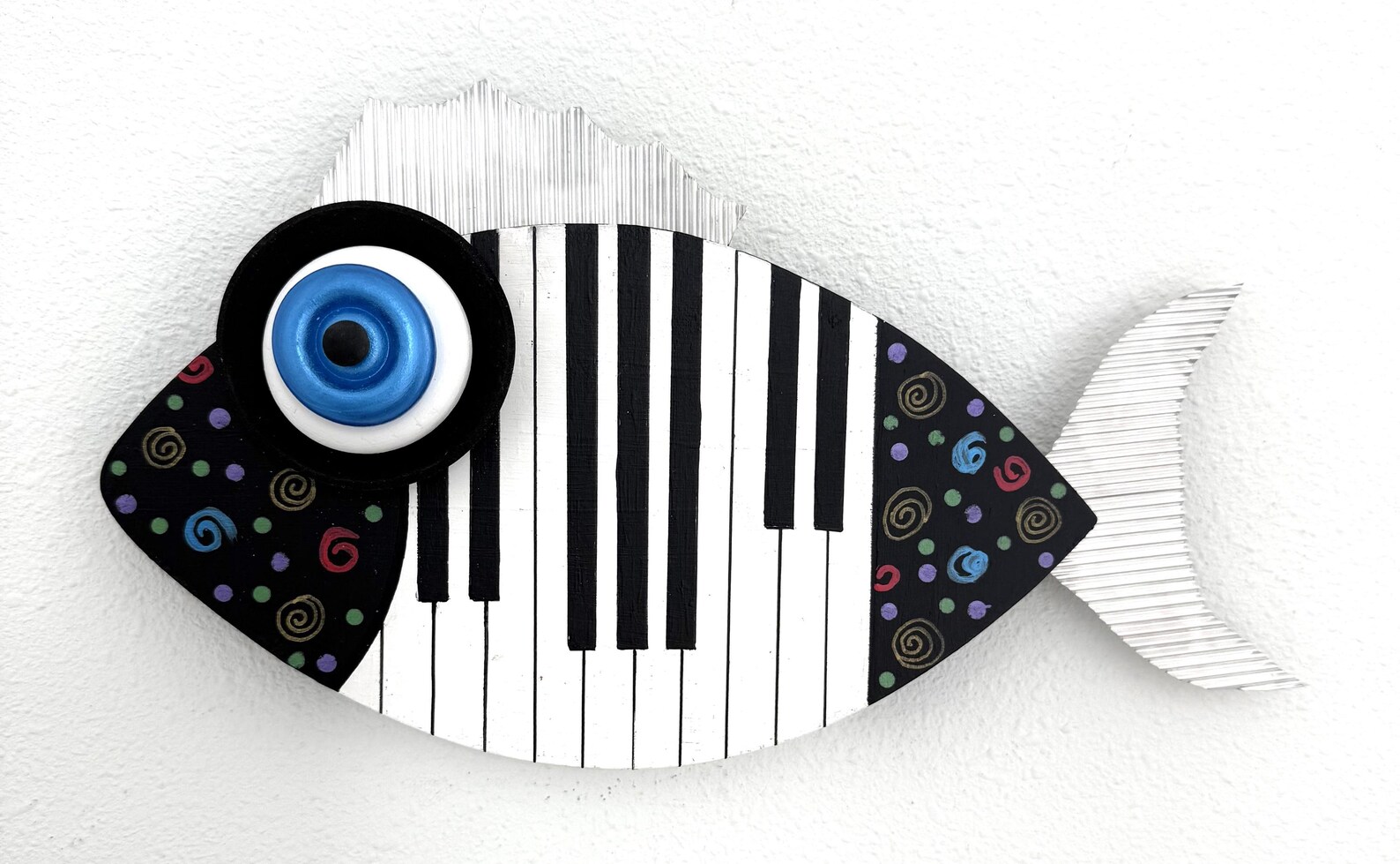 Funky Piano Fish Wall Art, Wood Fish Wall Decor, Coastal Decor, Wooden ...