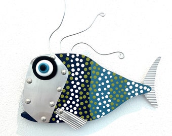 Funky Fish Wall Art, Wood Fish Wall Decor, Coastal Decor, Wooden Fish ...