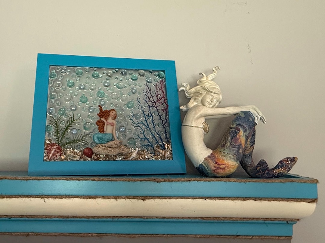 Coastal Resin Art, Mermaid Resin Art, Mermaid Wall Hanging, Sun Catcher ...