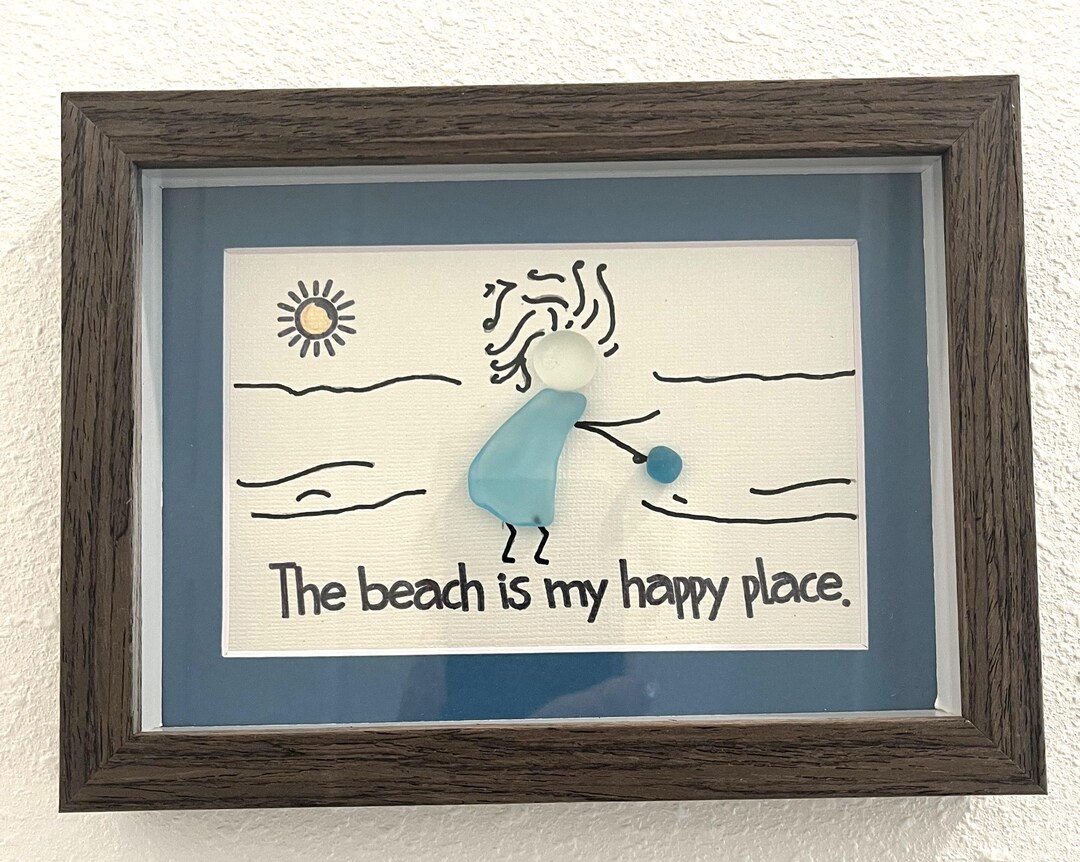 Sea Glass Art Framed, Mini Sea Glass Frame Gift for Friend, Beach Glass ...