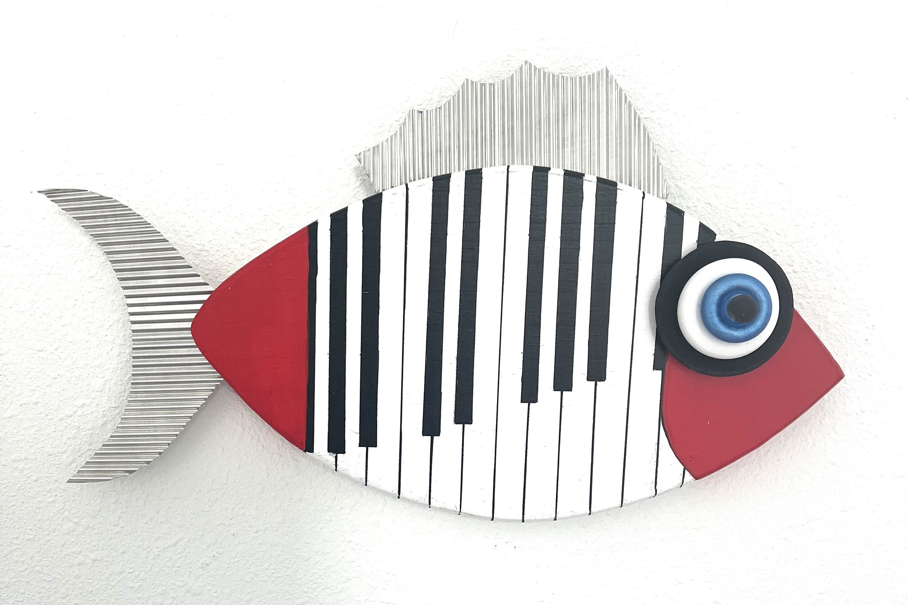 Funky Piano Fish Wall Art, Wood Fish Wall Decor, Coastal Decor, Wooden ...