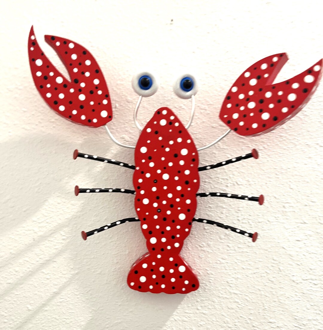 Funky Lobster Wall Art, Wood Lobster Wall Decor, Coastal Decor, Wooden ...