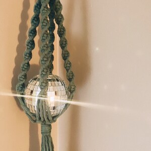 Disco Ball Macrame Hanger | Disco Ball Hanger Decor | Macrame Disco ...