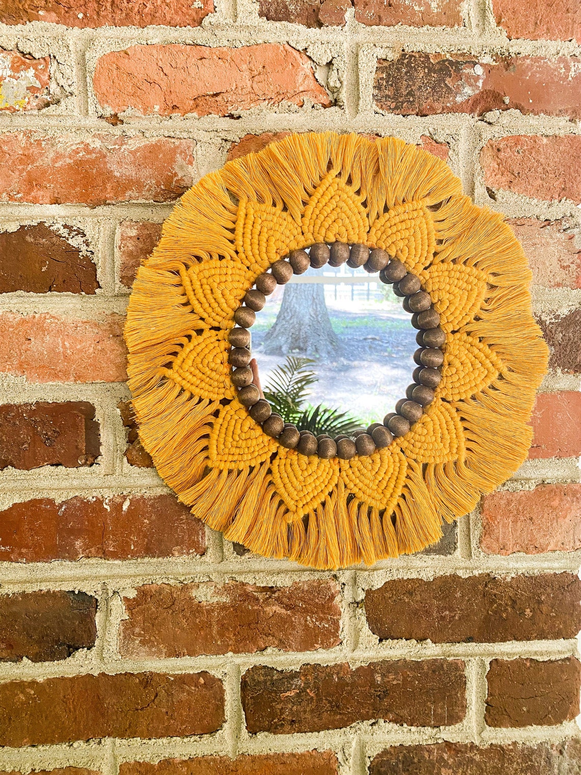 Macrame Mirror | Sunflower Mirror | Boho Mirror | Hippie Mirror - Etsy