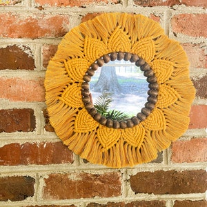 Macrame Mirror | Sunflower Mirror | Boho Mirror | Hippie Mirror - Etsy