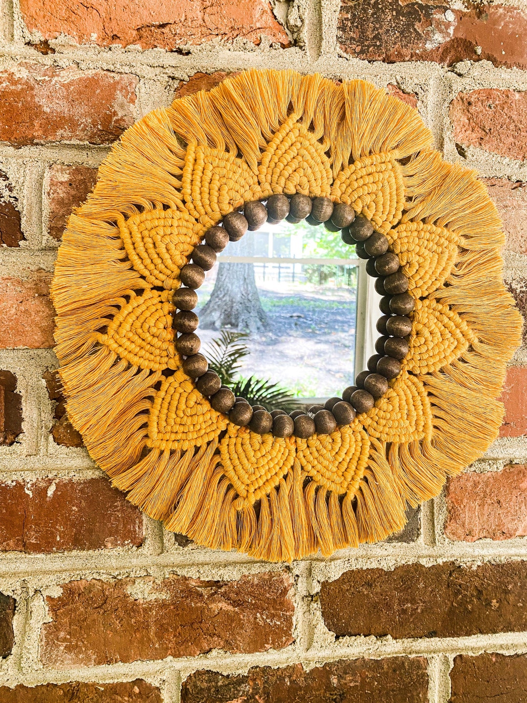 Macrame Mirror | Sunflower Mirror | Boho Mirror | Hippie Mirror - Etsy
