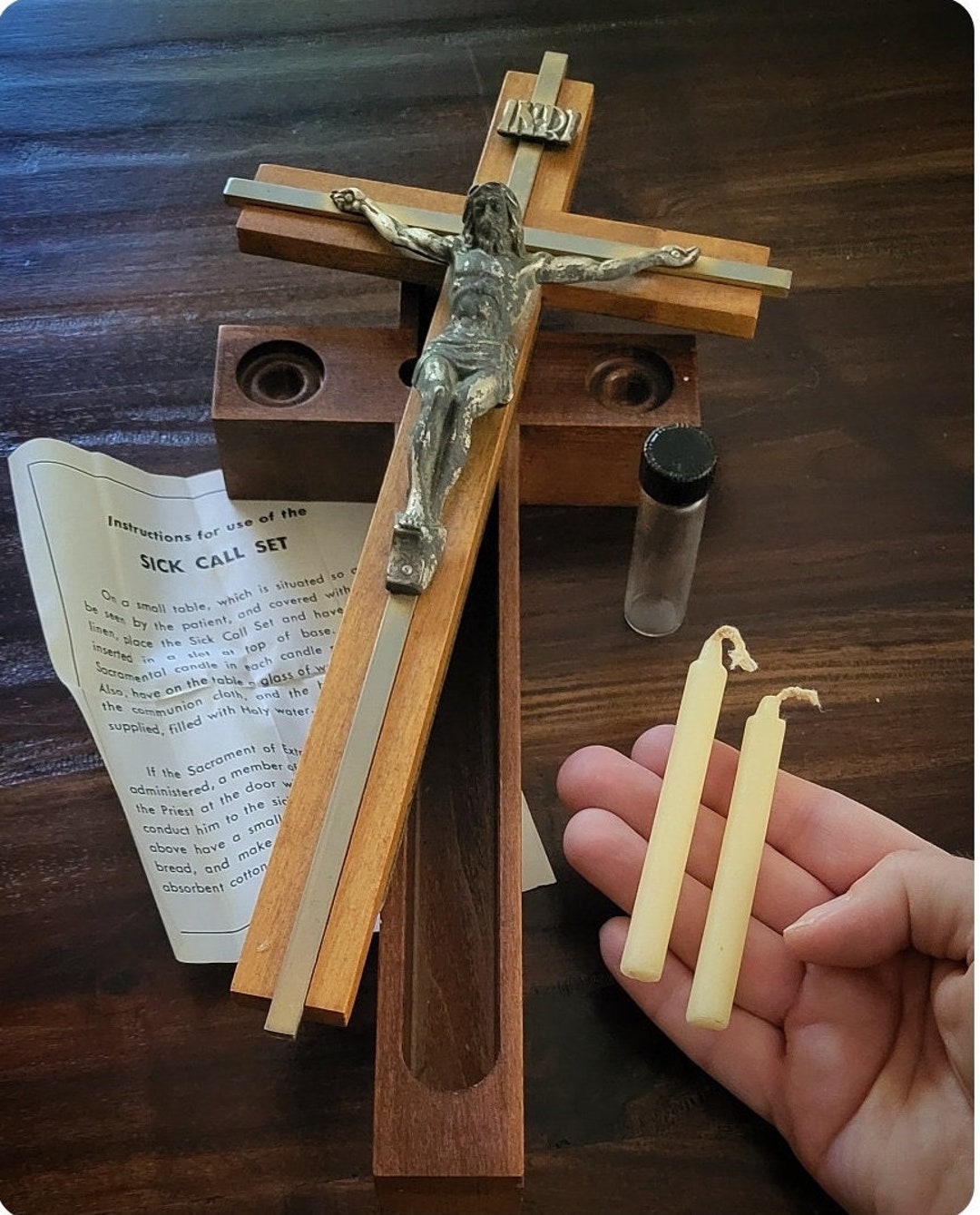 Vintage Last Rites Cross / for Gallery Wall / With Original Holy Water ...