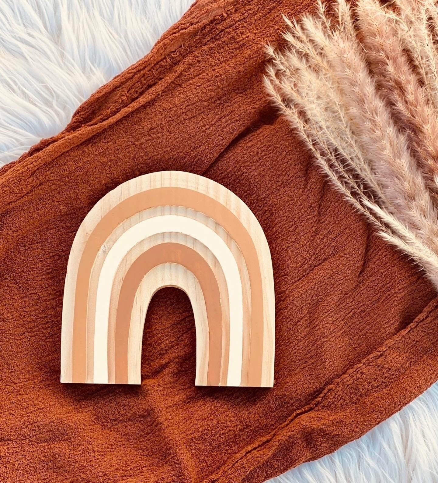 Custom Hand Painted Wooden Rainbow Wooden Rainbow Wood Decor Hand ...