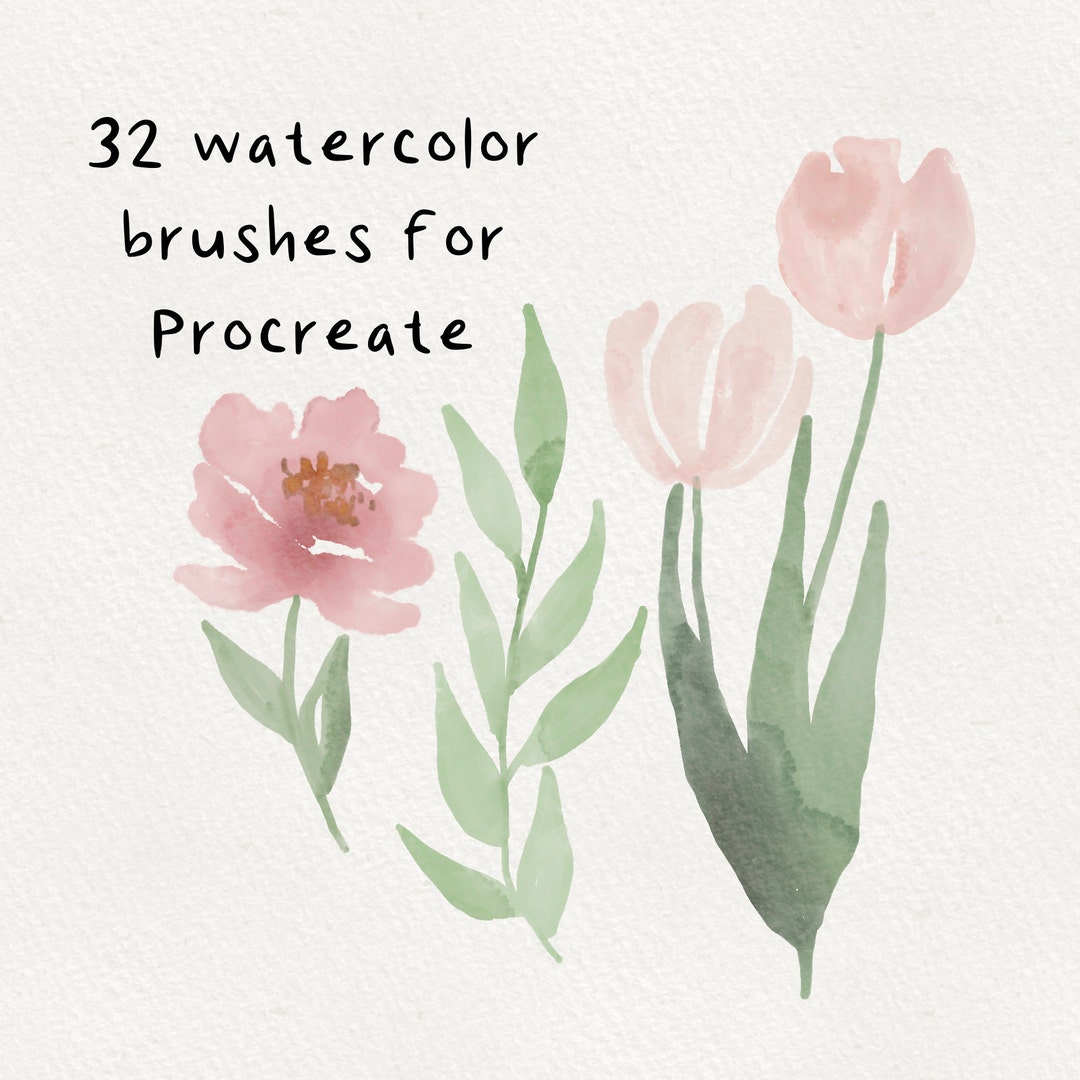 32 Procreate Watercolor Brushes, Digital Watercolor Brushes for ...