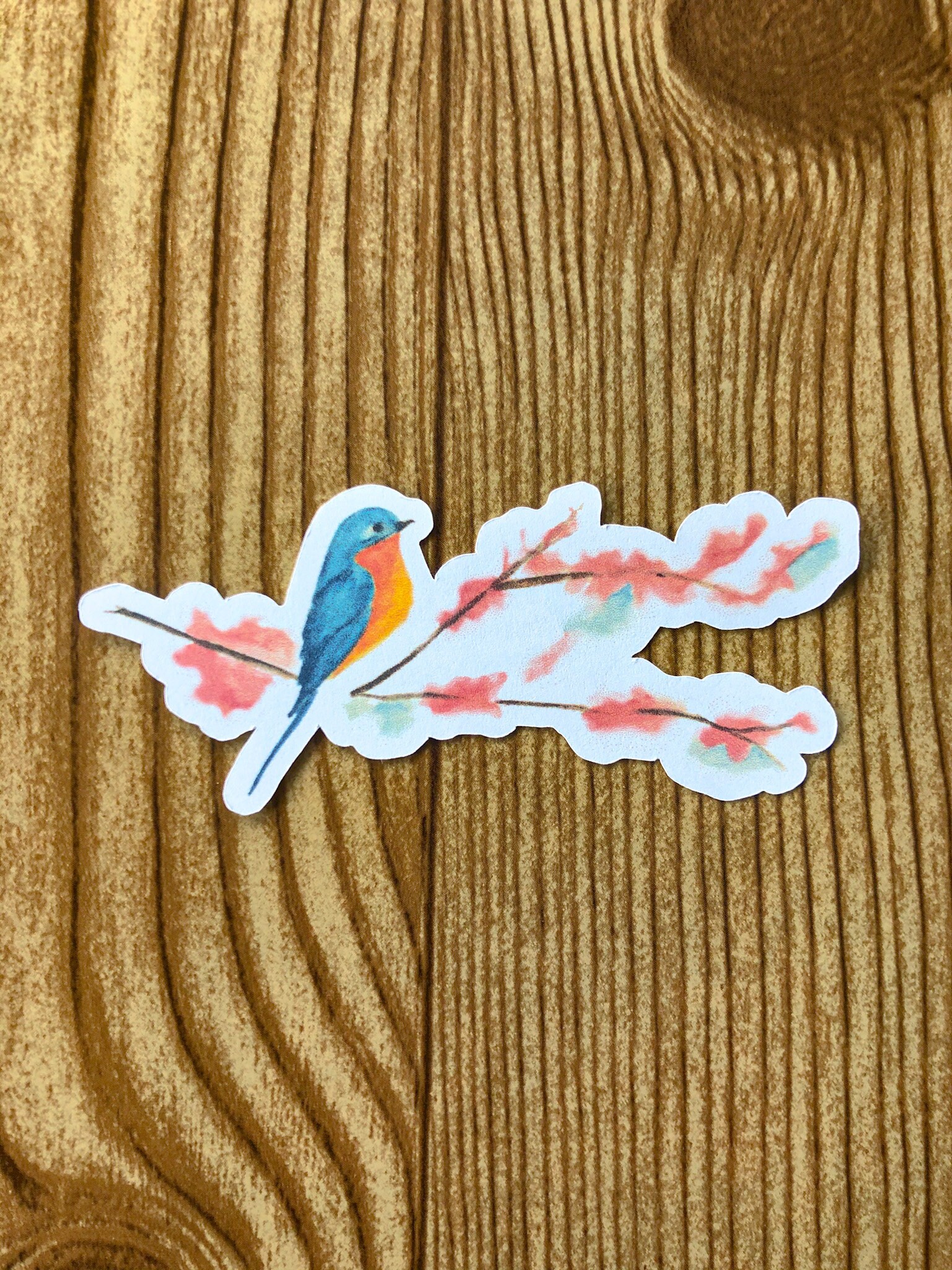 Bluebird Watercolor Sticker Bluebird on Branch Sticker - Etsy