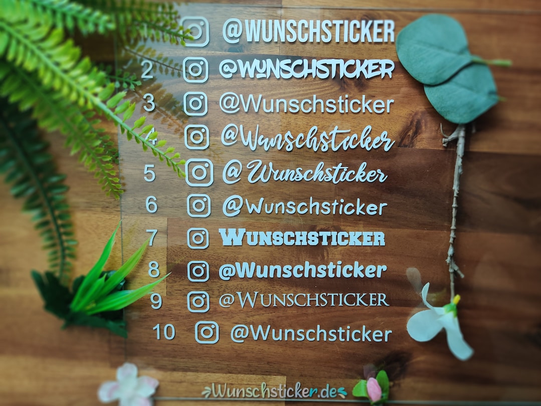 2x Instagram Name as Vinyl Sticker for Car, Windows, Wakeboard, Ski ...