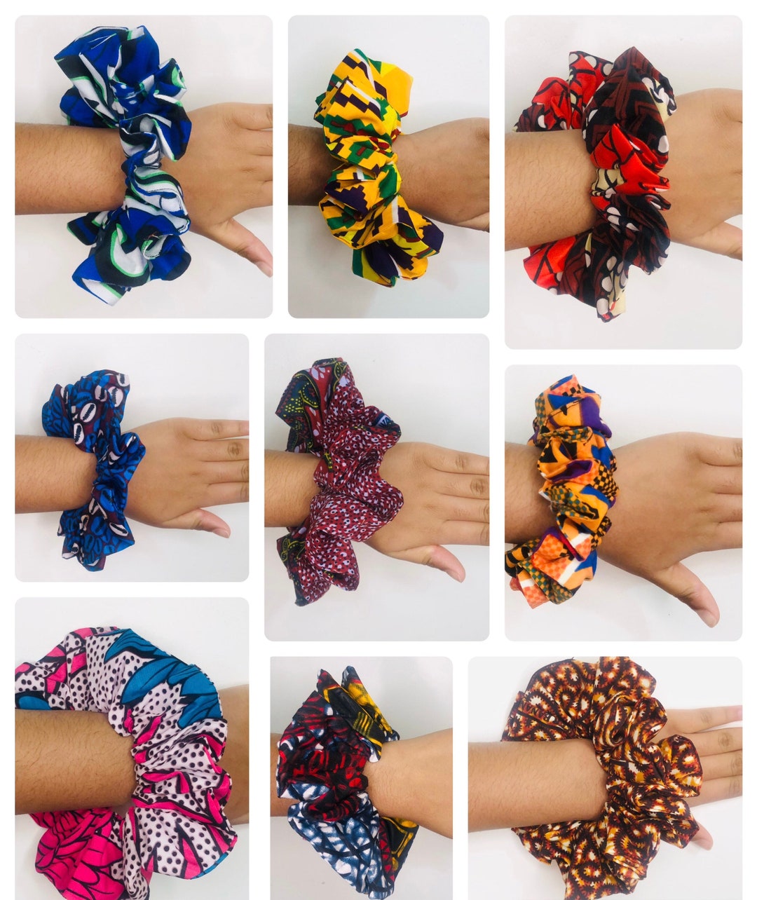 African Print Fabric Scrunchies Size: Large - Etsy
