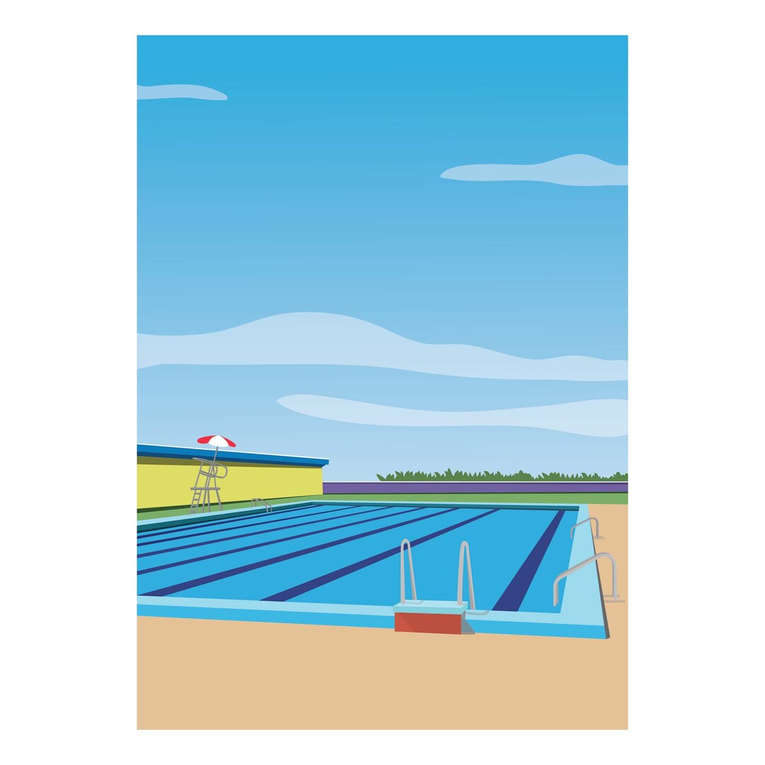 Swimming Pool Poster-retro Pool Art-swimming Pool Print-pool Print ...
