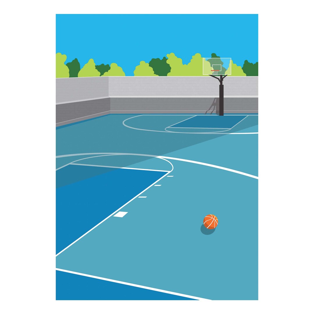 Basketball Court Poster-printable Wall Art-instant Digital Download ...