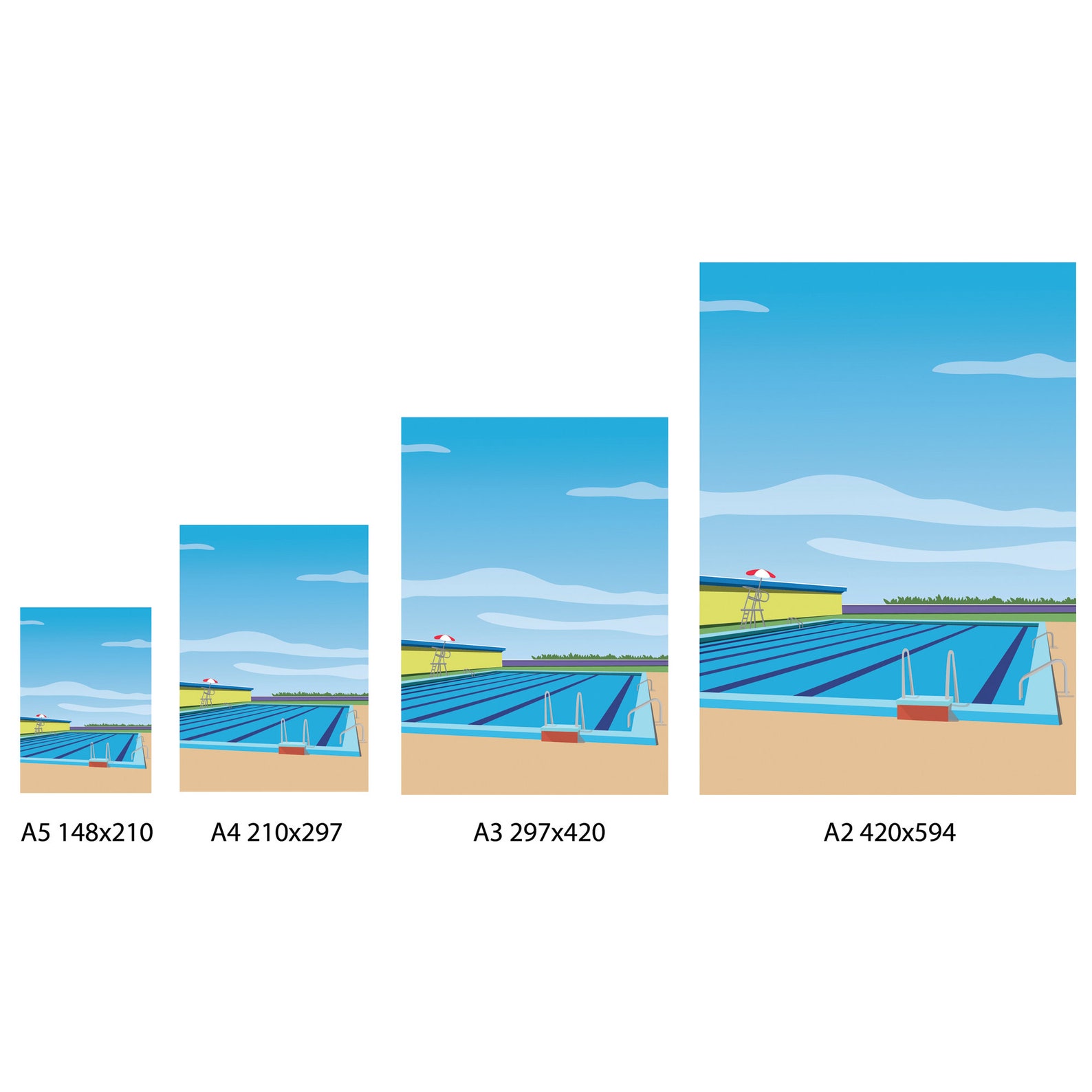 Swimming Pool Poster-retro Pool Art-swimming Pool Print-pool Print ...