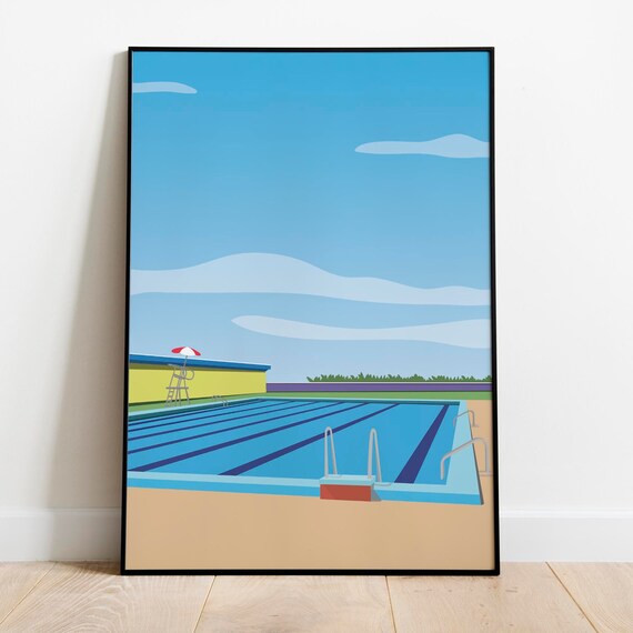 Swimming Pool Poster-retro Pool Art-swimming Pool Print-pool - Etsy